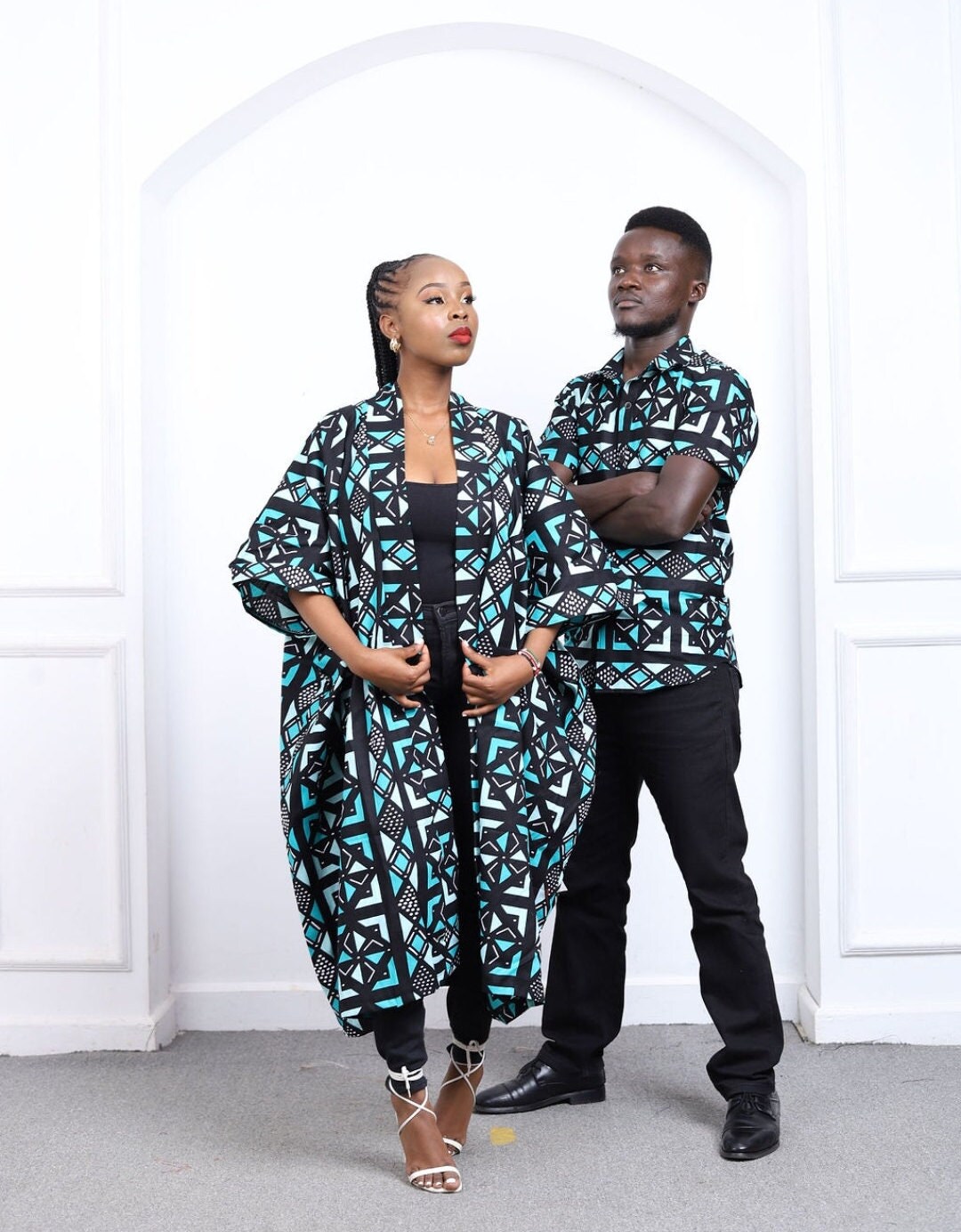 Oversized African Print Kimono blue African Print Kimono, African ...