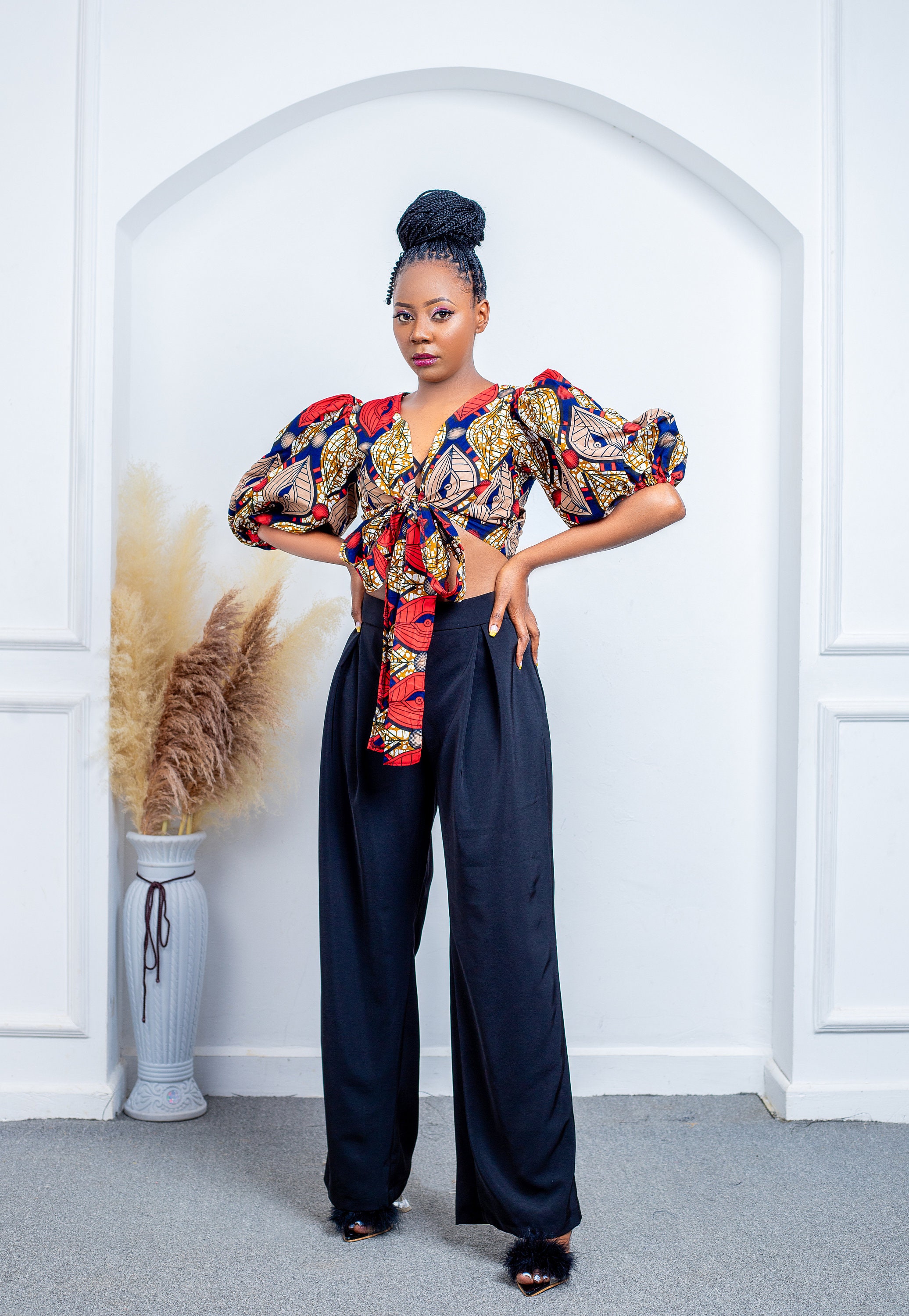 The Ama Kente Crop Top, Kente off Shoulder Top, Kente Crop Top, Ankara ...