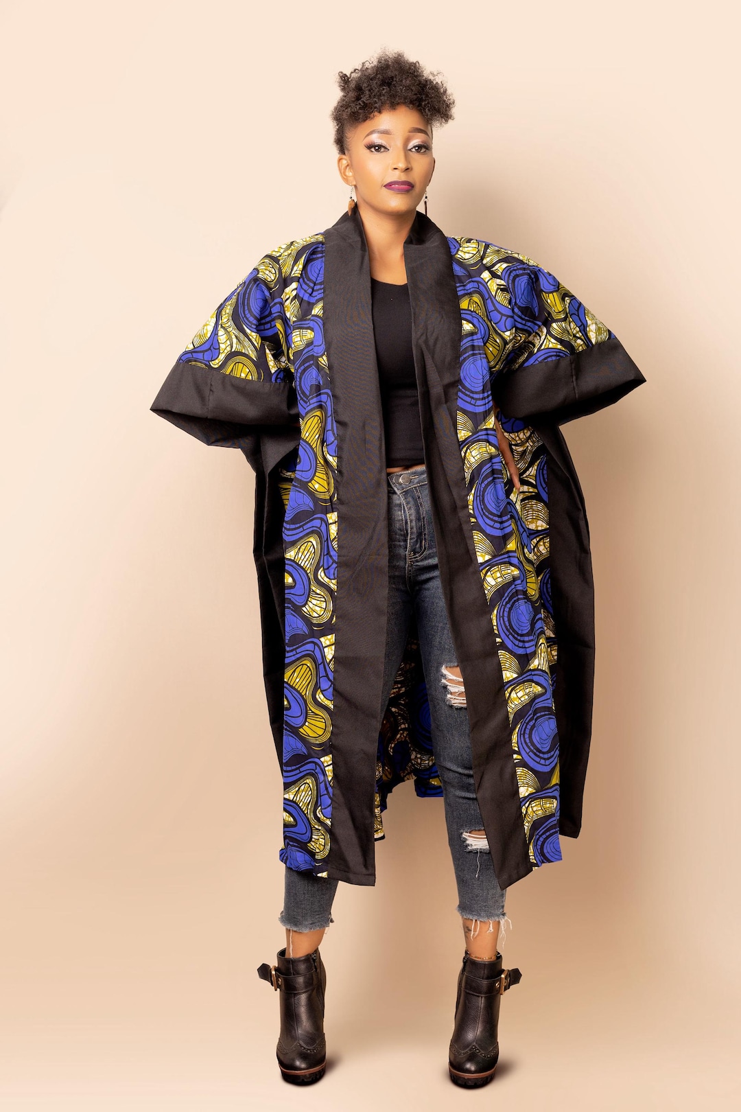 African Print Kimono, African Clothing for Women Plus Size, Multicolor ...