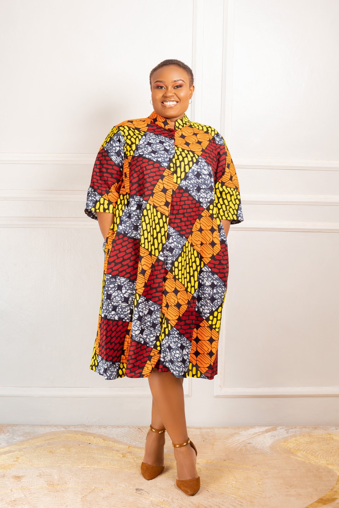 African Clothing for Women Plus Size, Africa Dress, Shirt Dress, Ankara ...