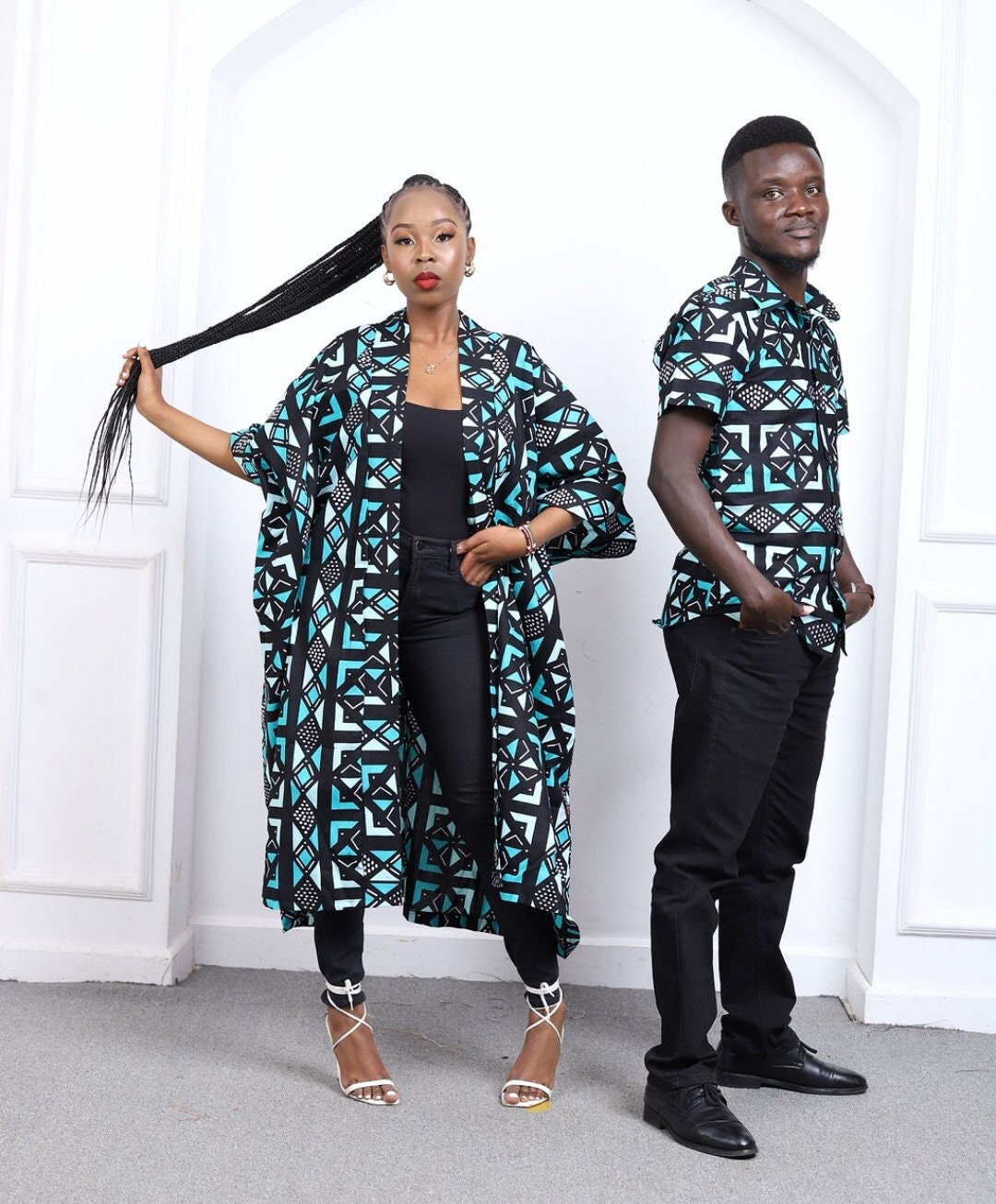 Oversized African Print Kimono blue African Print Kimono, African ...