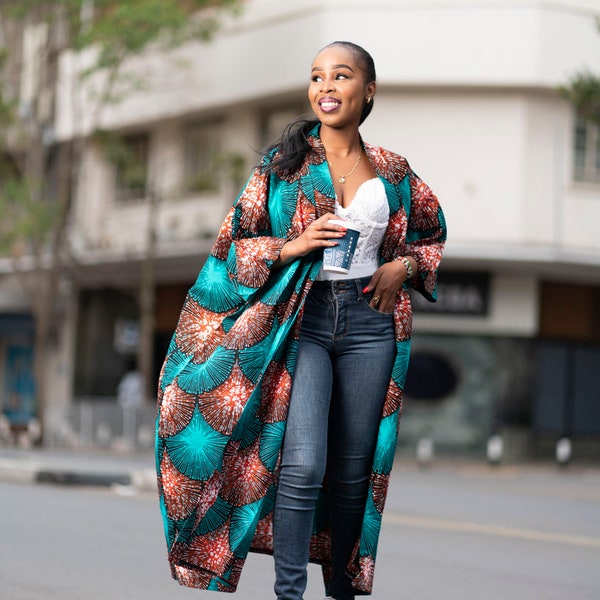 African Print Robe - Etsy