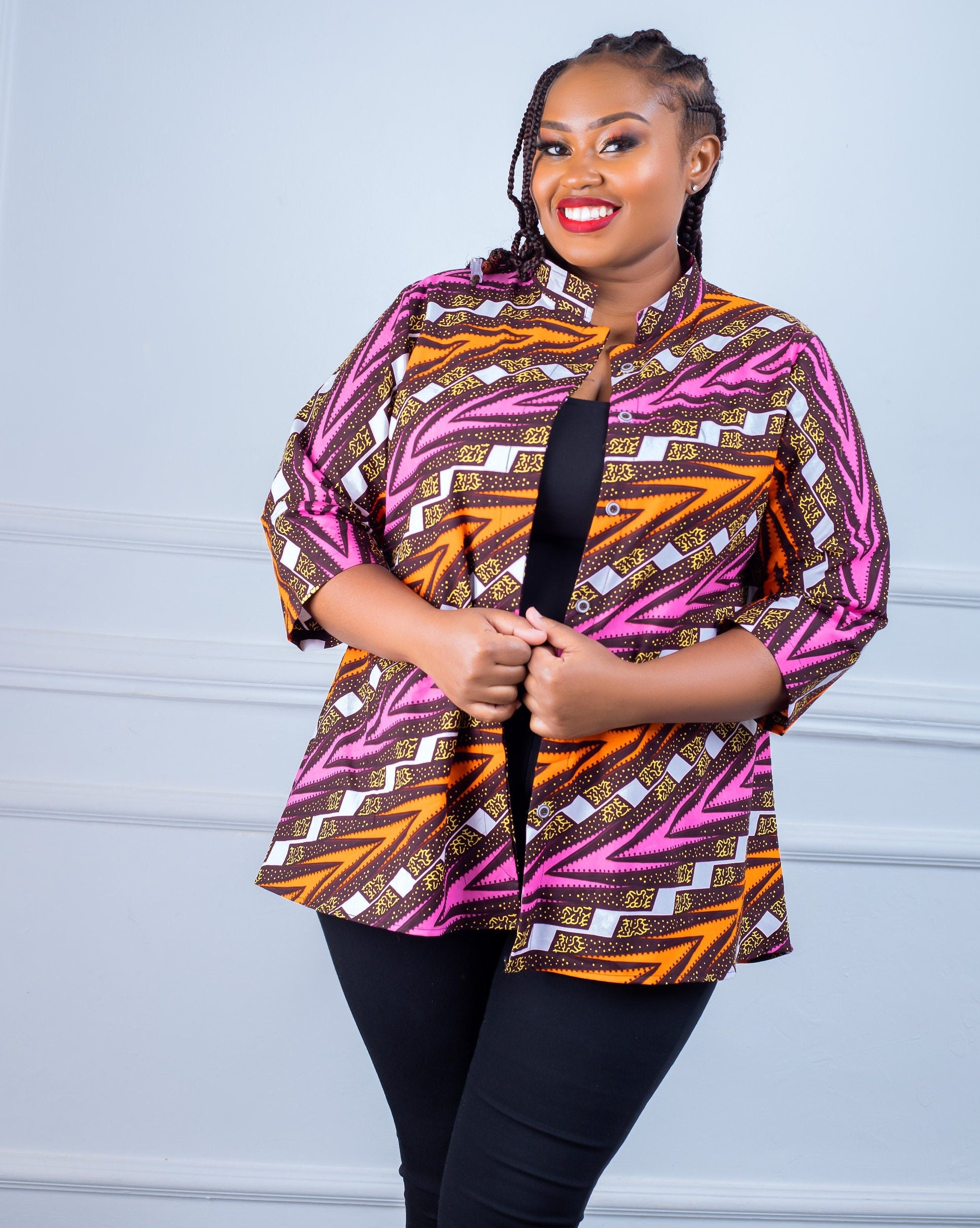 African Print Blouse , African Clothing Women Plus Size, African Tops ...