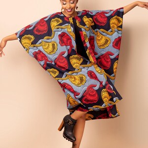 Oversized African Print Kimono || Ankara Kimono, African Clothing for ...