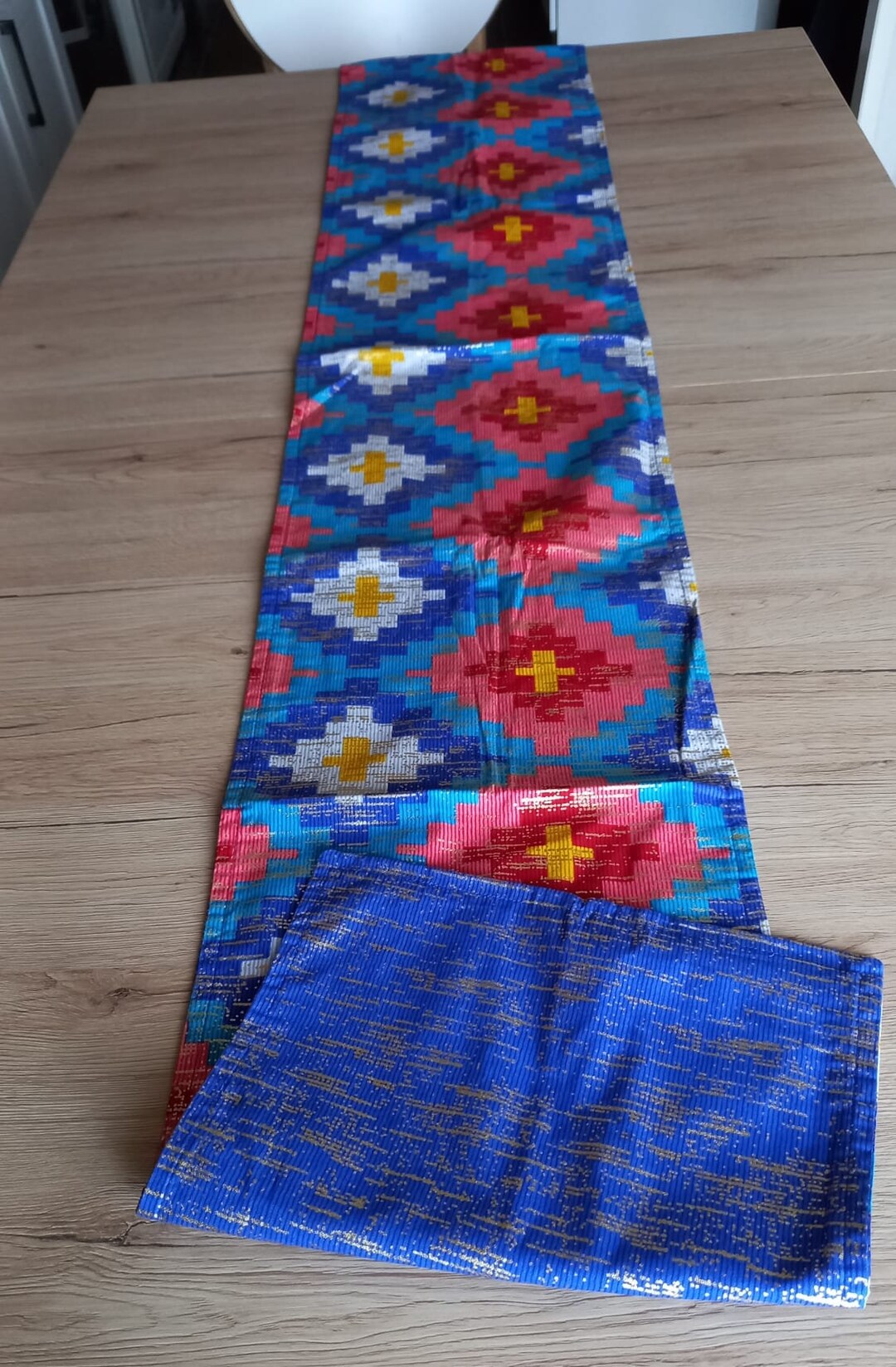 Reversible African Print Table Runner and Mat Set, Ankara Table Runner ...