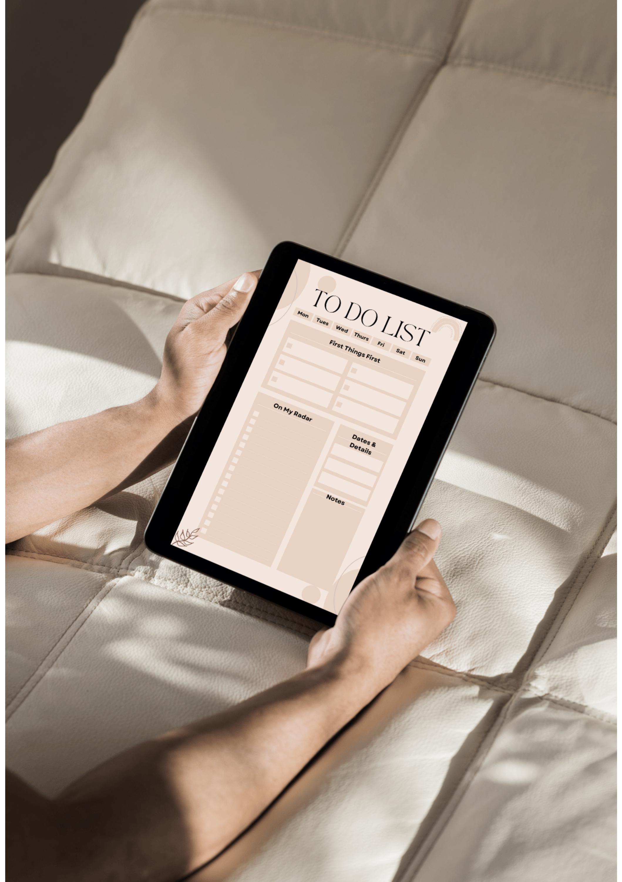 Aesthetic To-do List Template | Tan Daily Planner PDF | Minimal ...