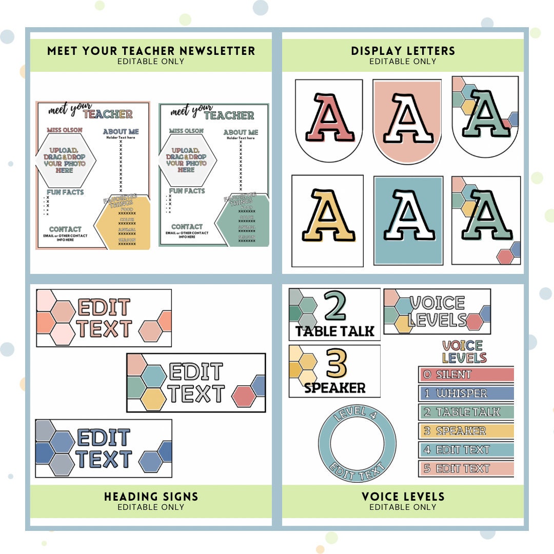Classroom Decor Bundle | Modern Hex Design for School Class or ...
