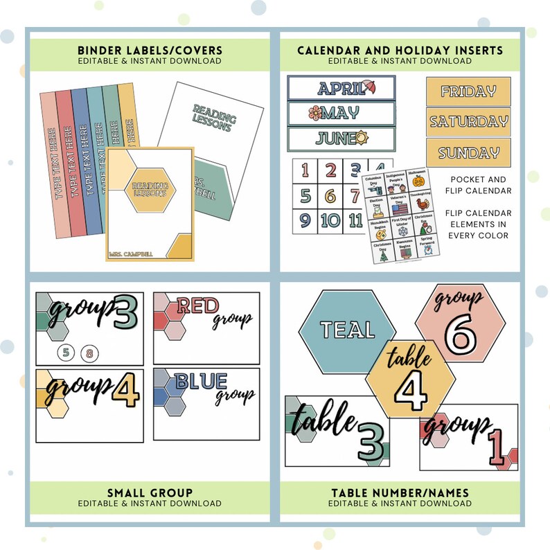 Classroom Decor Bundle | Modern Hex Design for School Class or ...