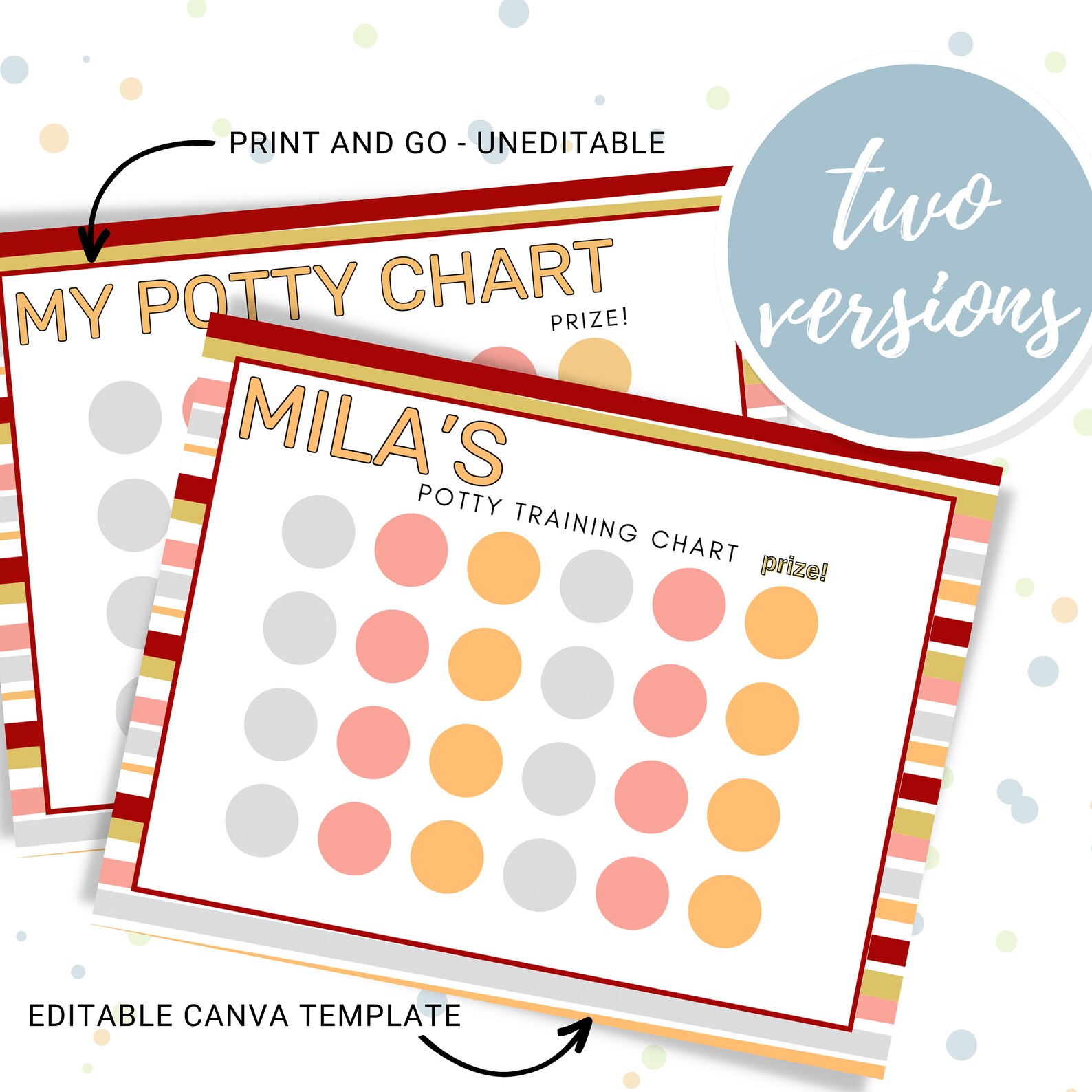 Printable Potty Chart, Potty Training Chart, Potty Reward Chart, Potty ...