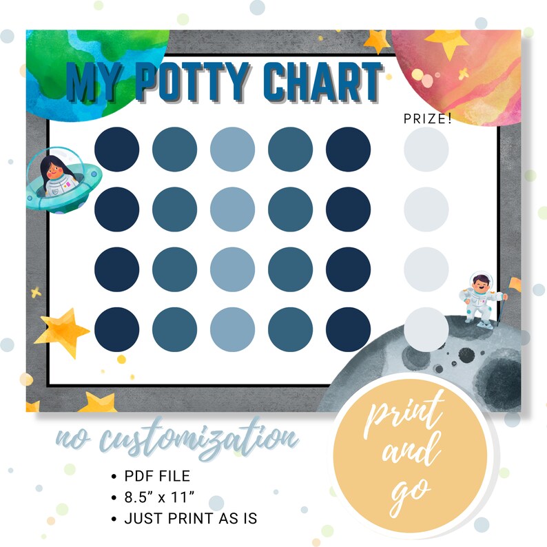Printable Potty Chart, Potty Training Chart, Potty Reward Chart, Potty ...