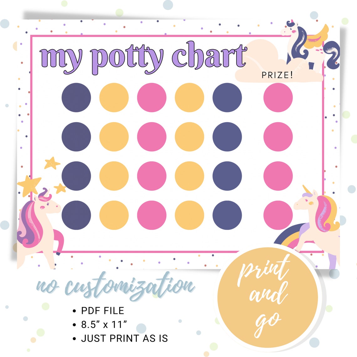 Printable Potty Chart, Potty Training Chart, Potty Reward Chart, Potty ...