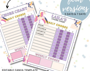 Printable Chore Chart for Kids Instant Download - Etsy