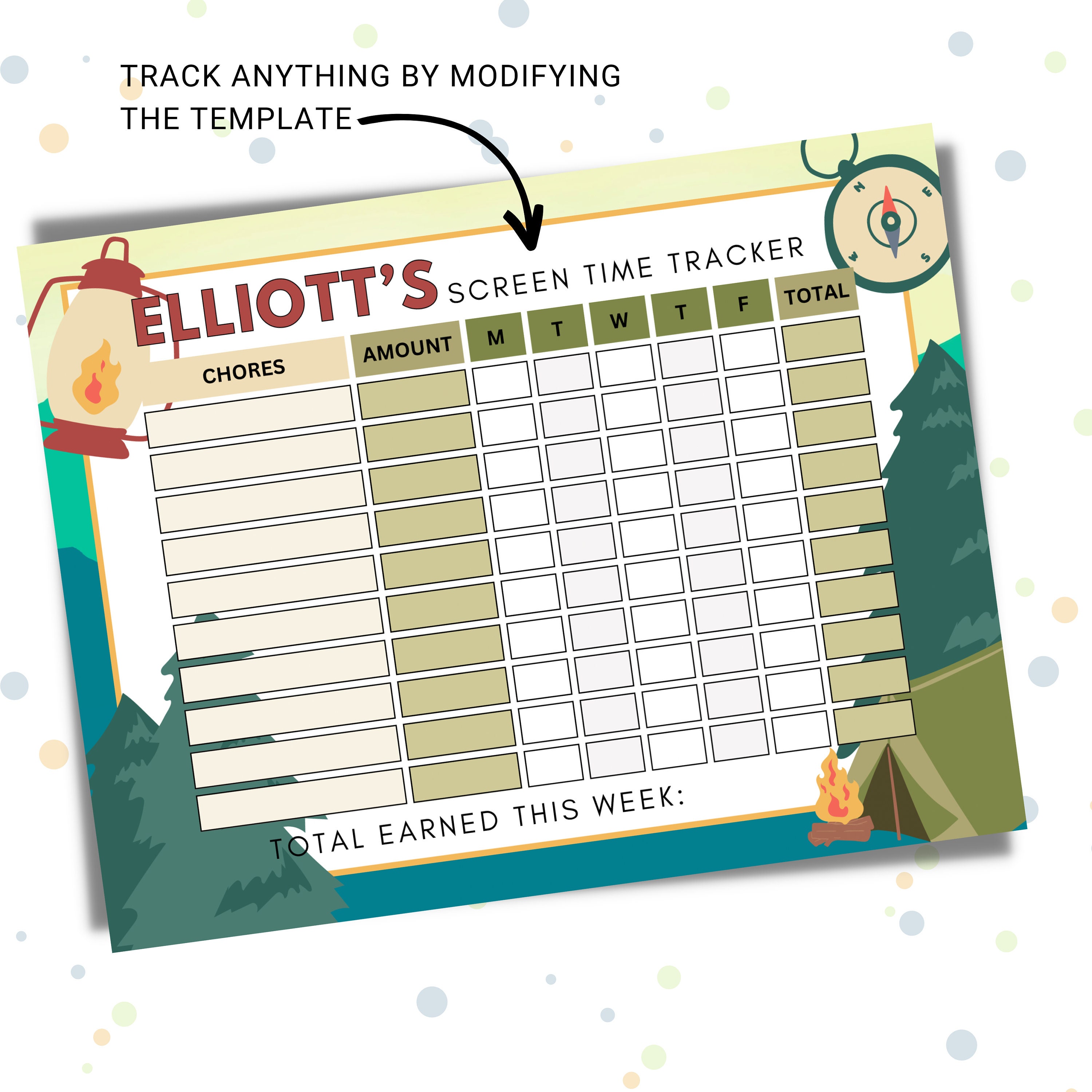 Allowance Tracker for Kids, Printable Reward Chart, Childrens Allowance ...