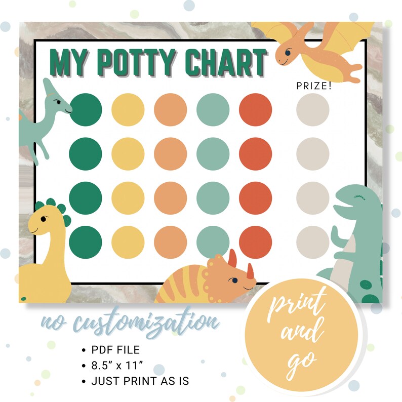 Printable Potty Chart, Potty Training Chart, Potty Reward Chart, Potty ...