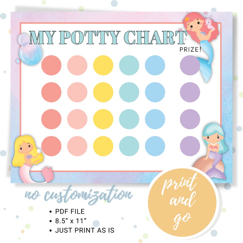 Printable Potty Chart, Potty Training Chart, Potty Reward Chart, Potty ...