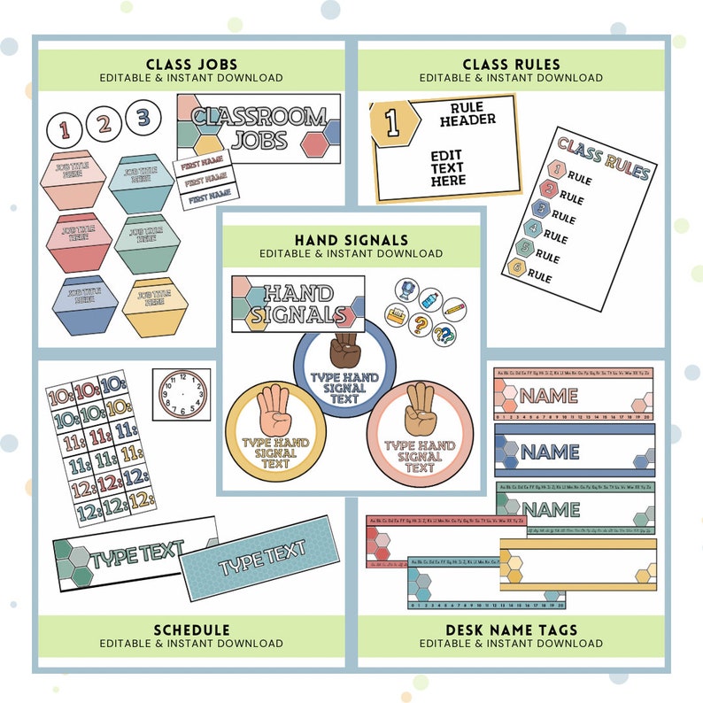 Classroom Decor Bundle | Modern Hex Design for School Class or ...