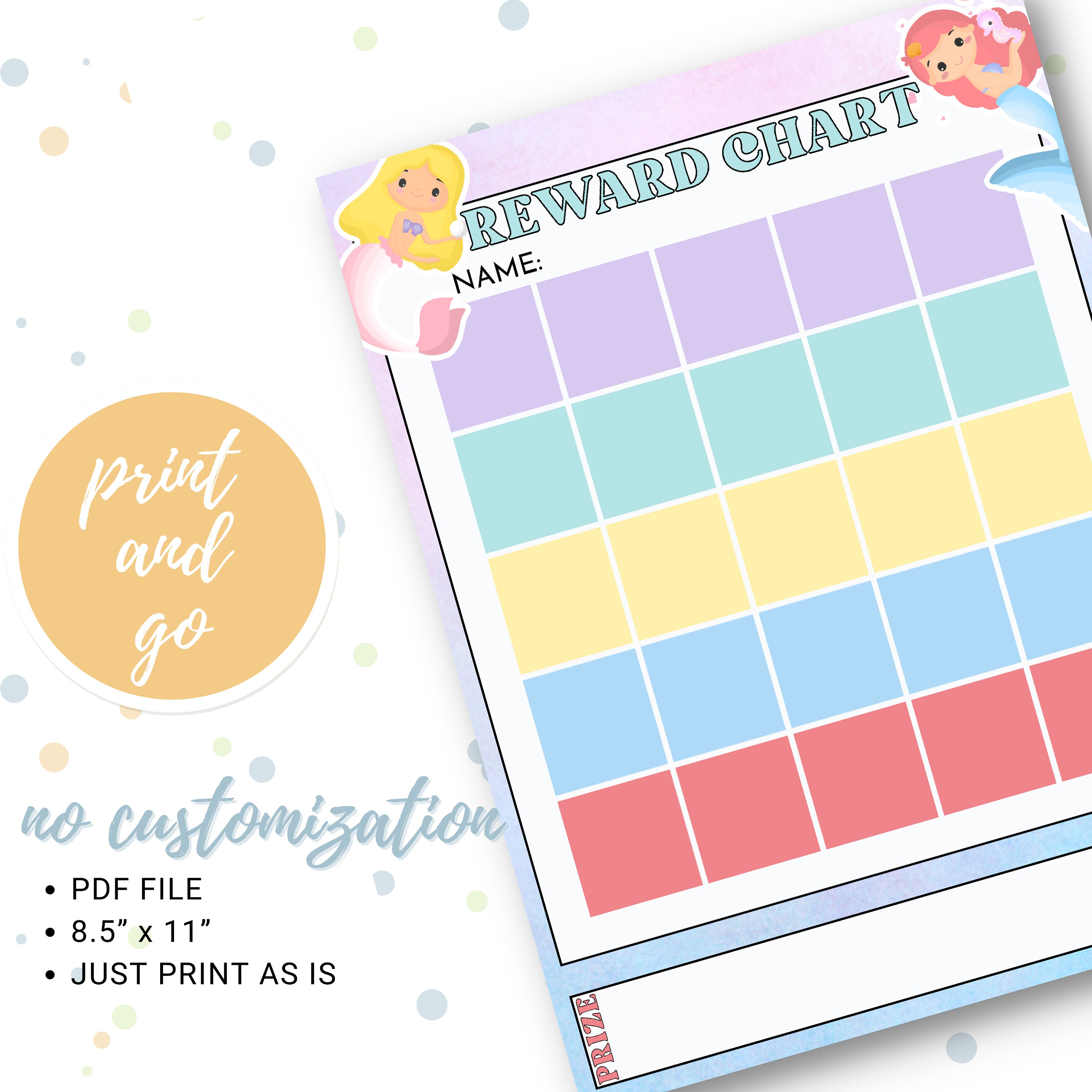 Kids Reward Chart, Printable Reward Chart for Kids, Sticker Chart ...