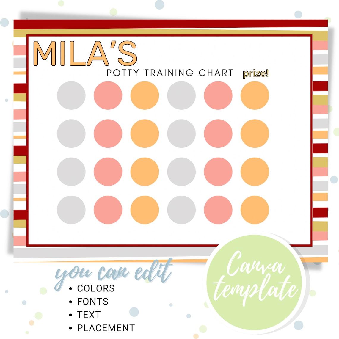 Printable Potty Chart, Potty Training Chart, Potty Reward Chart, Potty ...