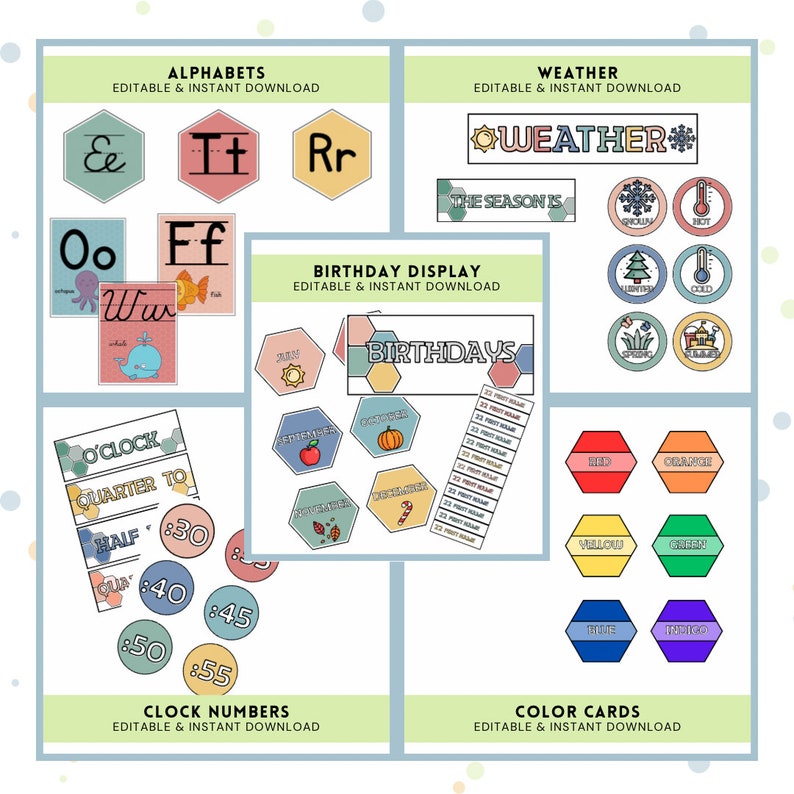 Classroom Decor Bundle | Modern Hex Design for School Class or ...