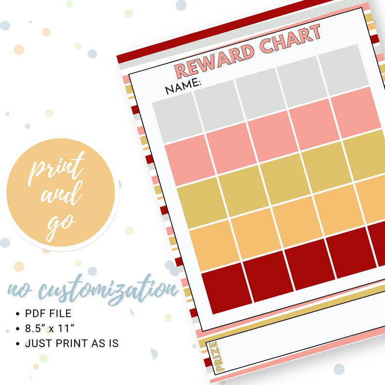 Kids Reward Chart, Printable Reward Chart for Kids, Sticker Chart ...