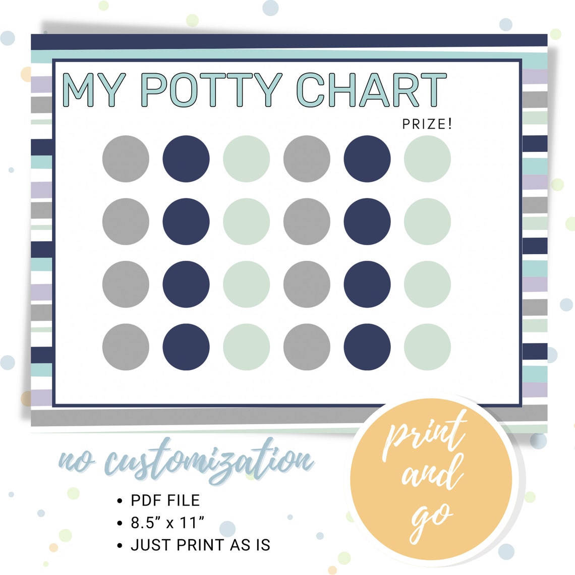 Printable Potty Chart, Potty Training Chart, Potty Reward Chart, Potty ...