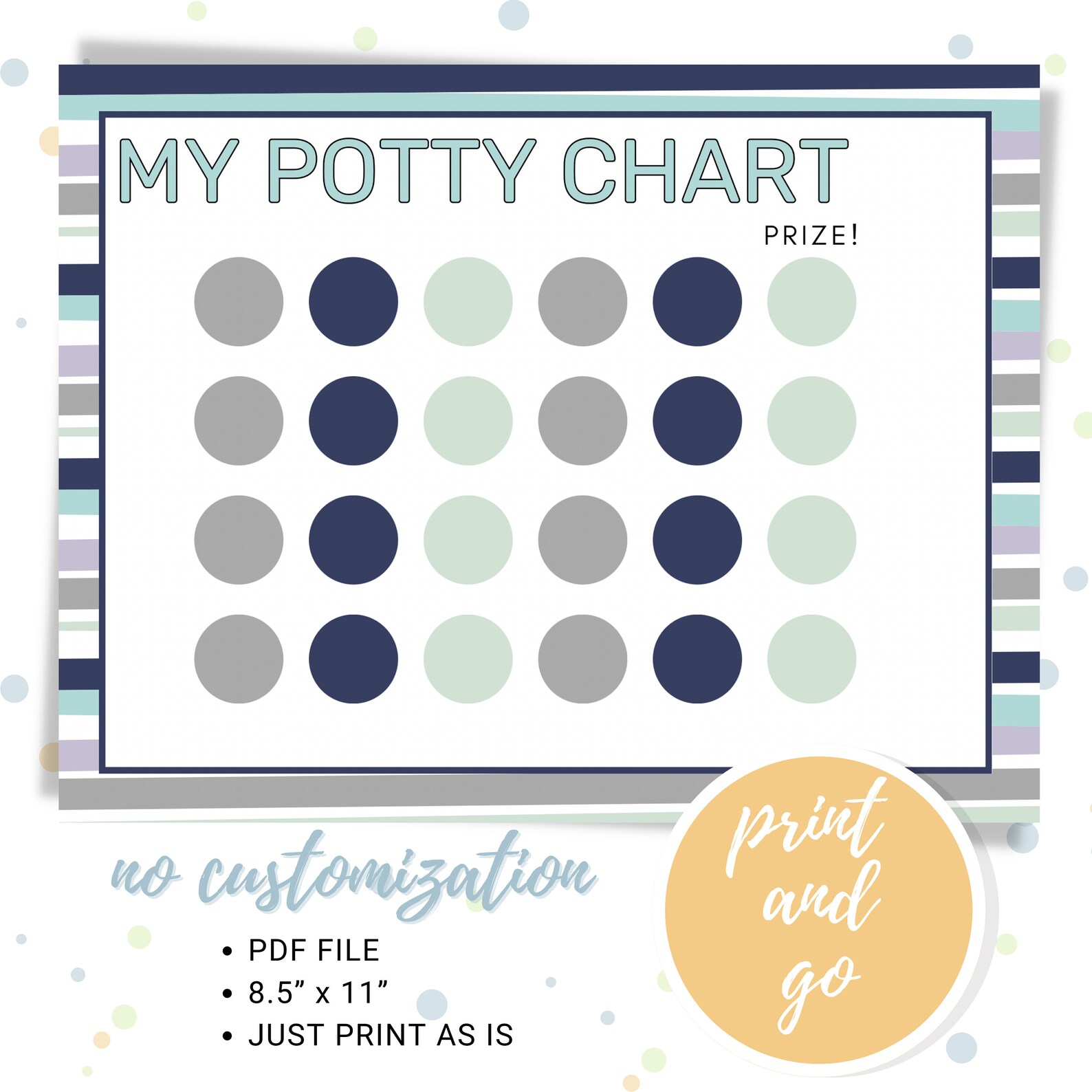 Printable Potty Chart Potty Training Chart Potty Reward - Etsy