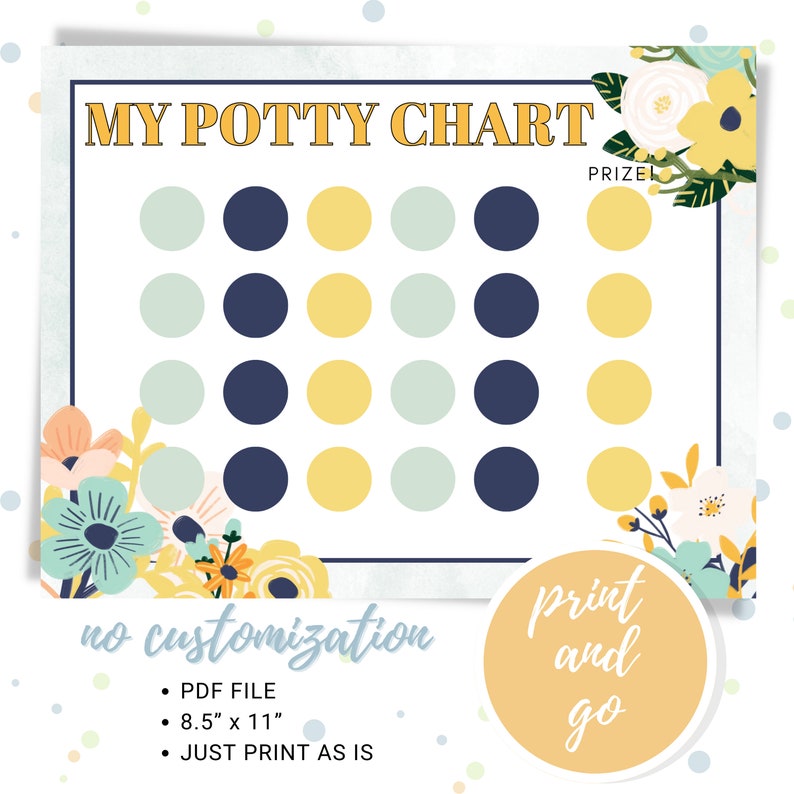 Printable Potty Chart, Kids Potty Training Chart, Reward Chart ...