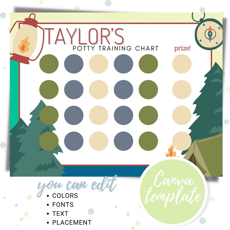 Printable Potty Chart Potty Training Chart Potty Reward - Etsy