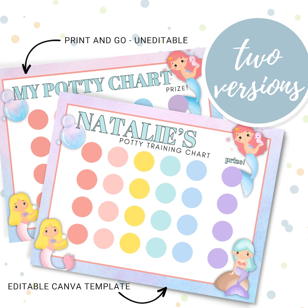 Printable Potty Chart, Potty Training Chart, Potty Reward Chart, Potty ...