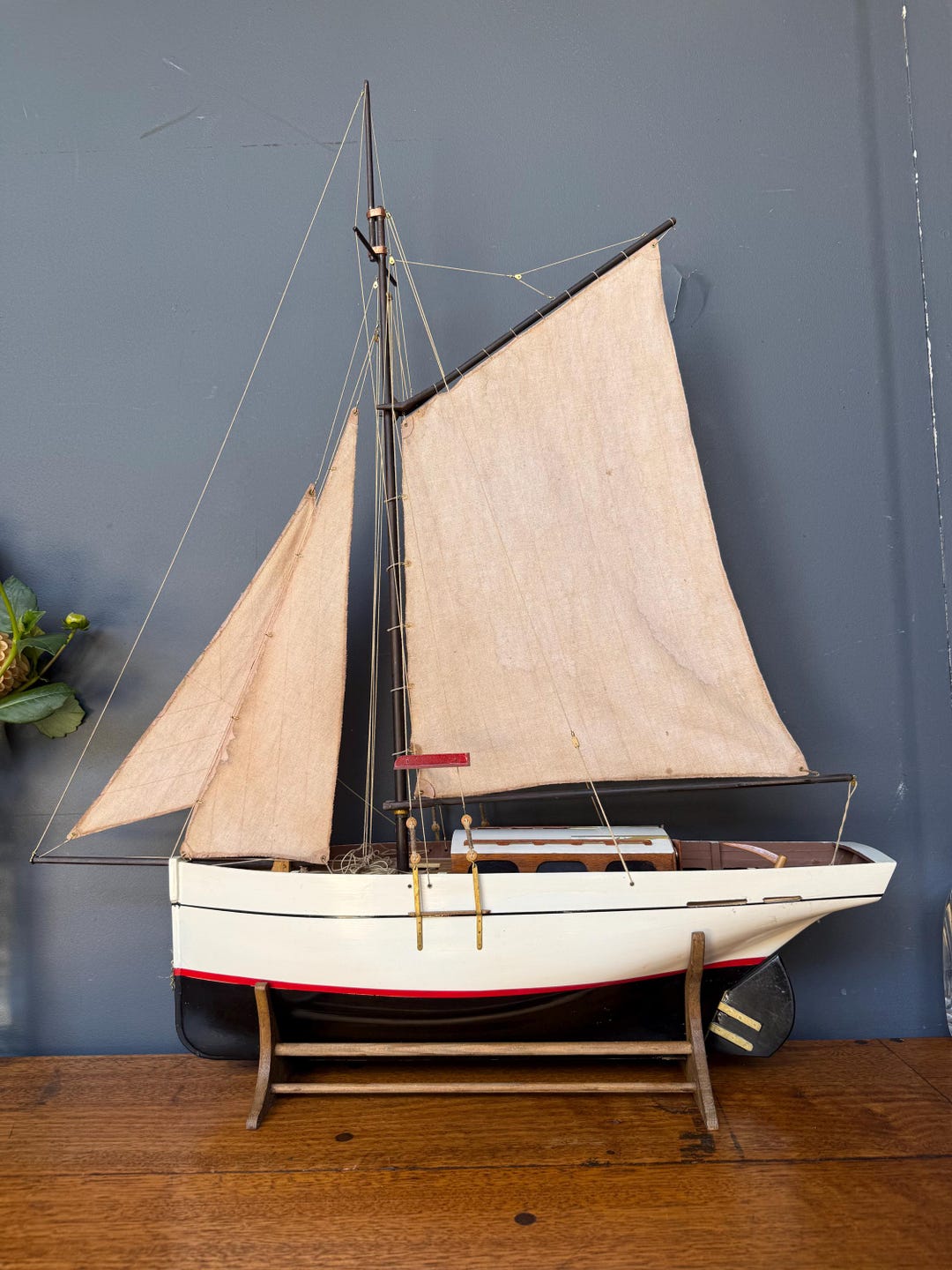 Vintage Model Yacht - Etsy