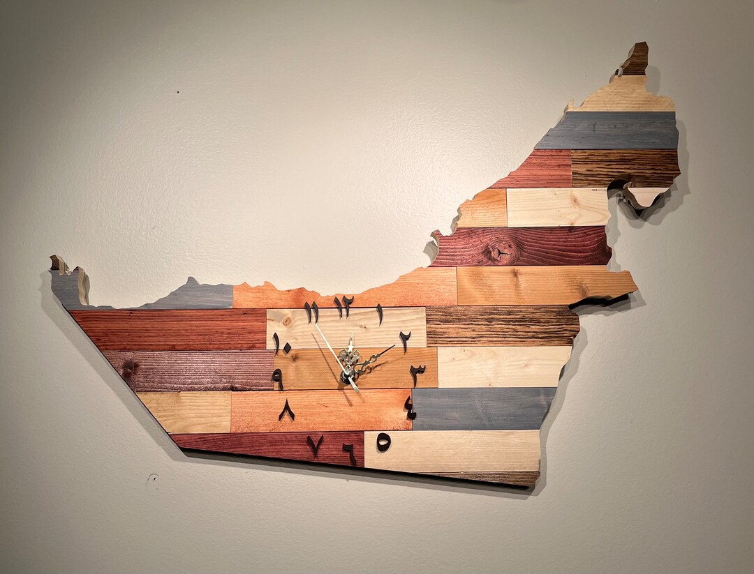 UAE Clock, United Arab Emirates Clock, Emirate Clock, UAE Map and Clock ...