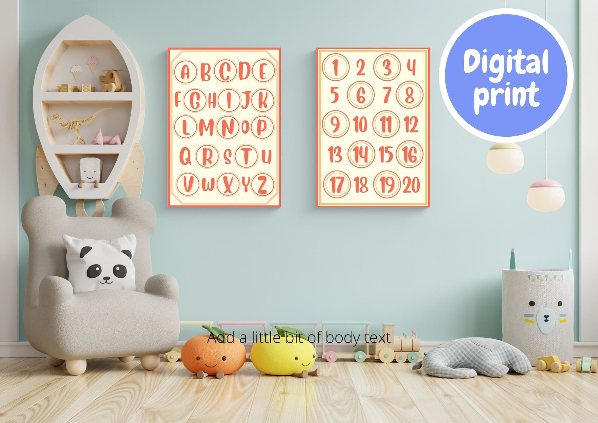 Digital Download • Alphabet Poster • Nursery Decor • ABC 123 Printable ...
