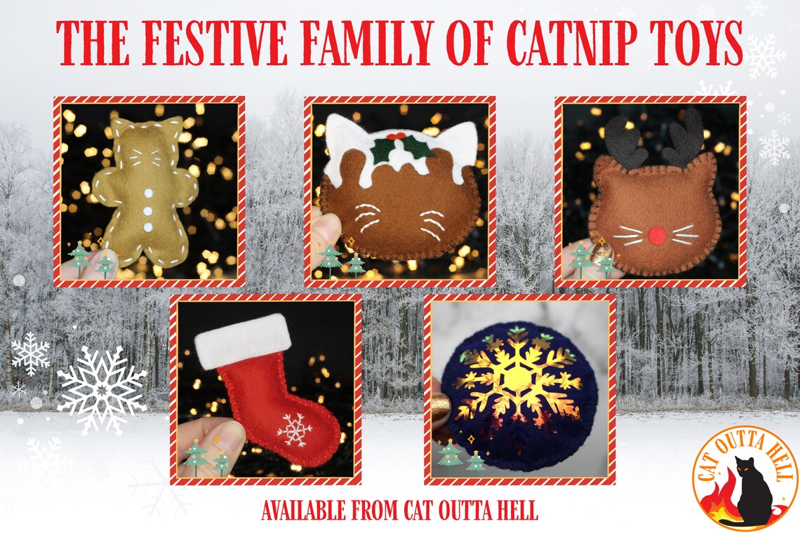 Christmas Collection Cat Toy Bundle, Festive Gift for Cat Lover ...