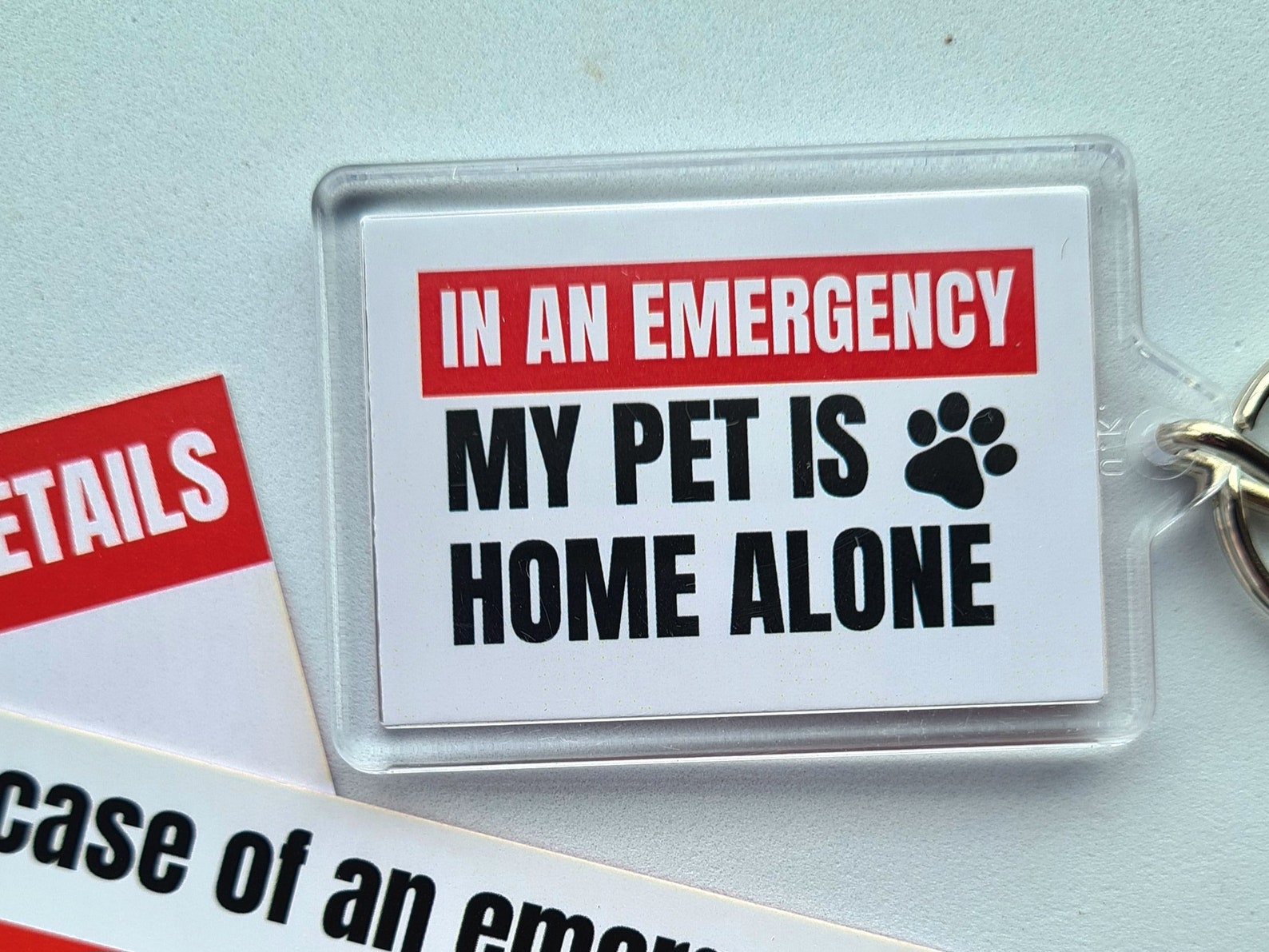 Pet Emergency Keyring & Safety Card, Cat Dog Rescue Wallet Card, Pet ...
