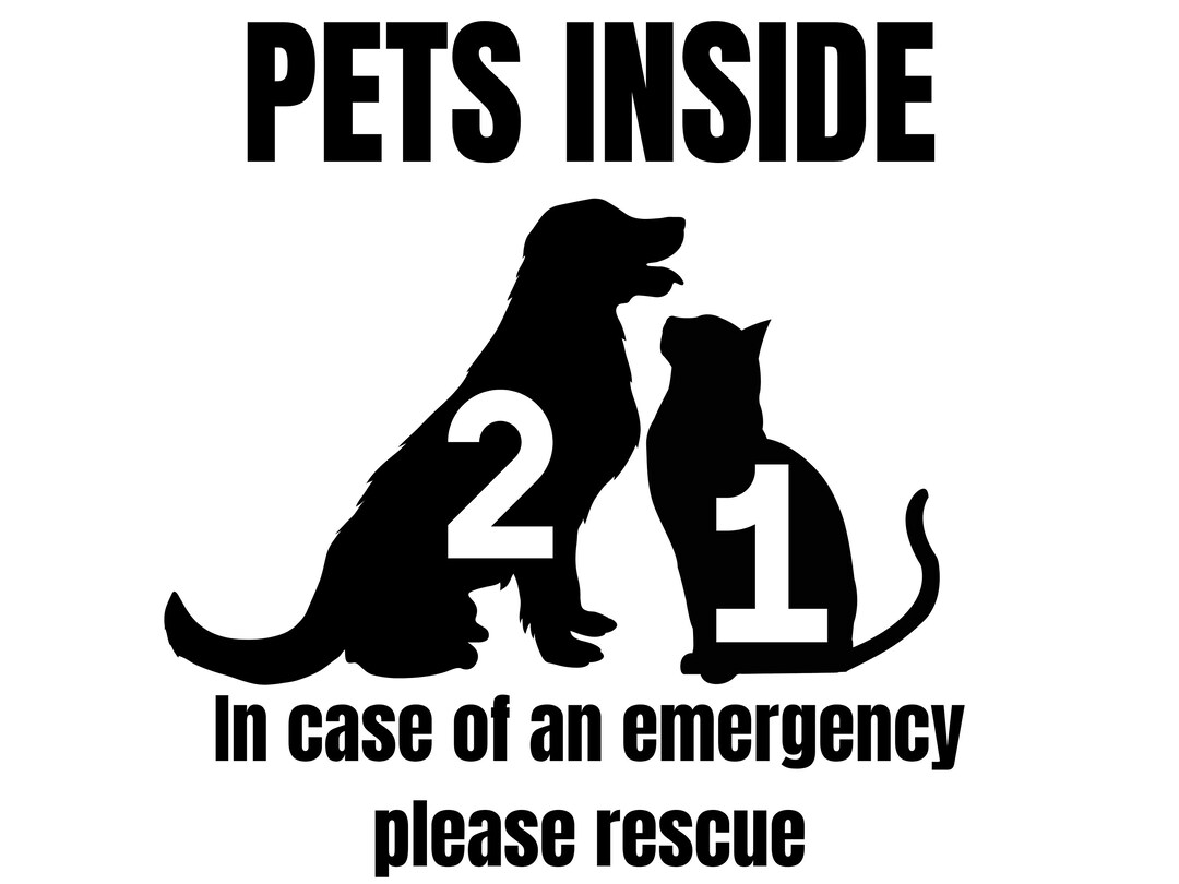 Pet Emergency Rescue Sticker, Save Our Pets, Cat Dog Rabbit Reptile ...
