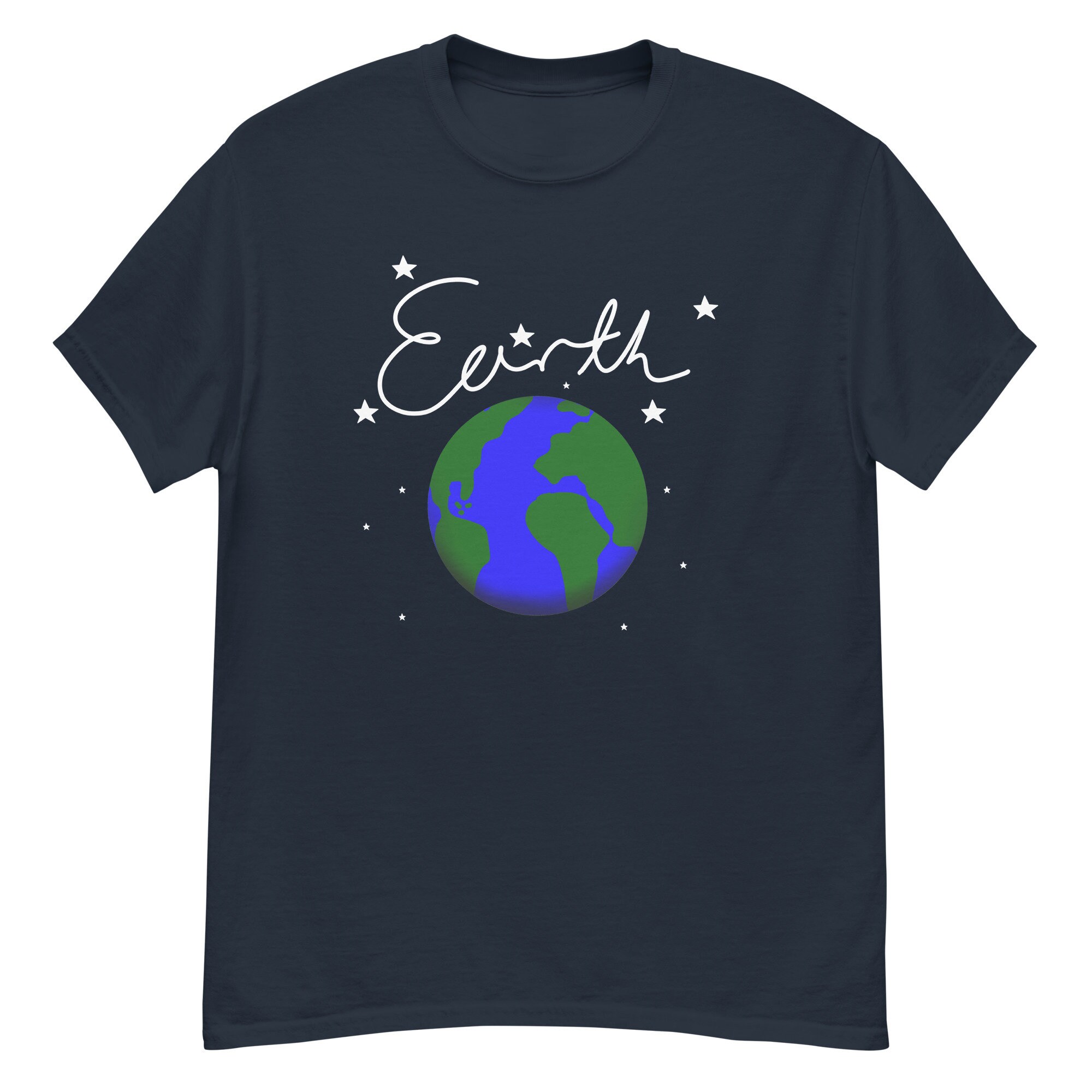 Planet Earth and Stars Men's Heavyweight Tee, Earth Day Shirt, Space ...