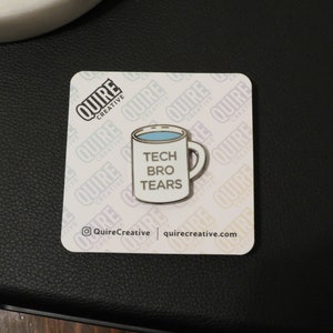 Tech Bro Tears Coffee Cup Lapel Pin: A Cheeky Accessory for Women ...