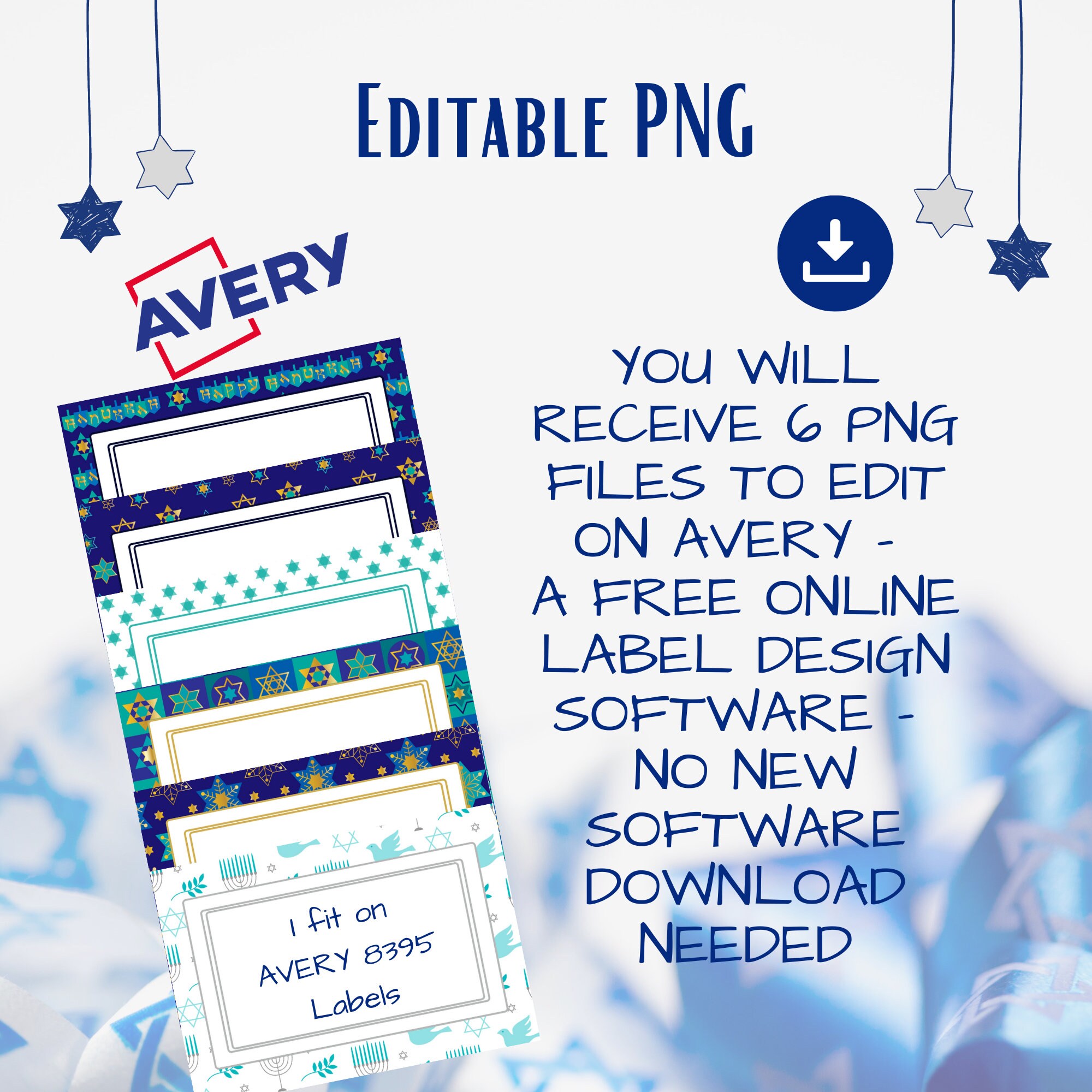 Digital Download Editable Jewish Hanukkah Label Full Set Gift Tag Food ...