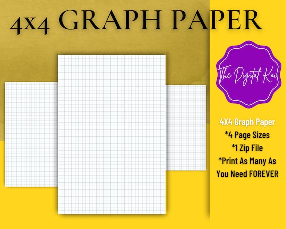 4x4 Graph Paper Digital Download Immediately Print Right Away - Etsy