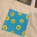 Hand Painted Blue and Yellow Smiley Face Tote Bag - Etsy