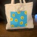 Hand Painted Blue and Yellow Smiley Face Tote Bag - Etsy
