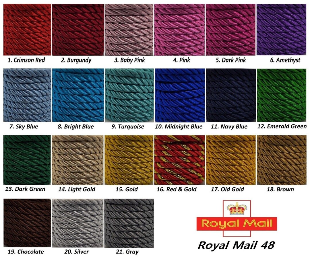 5MM Twisted Cord Craft Soutache Braid 1,2,3,5 & 10 Meters Braided Rope ...