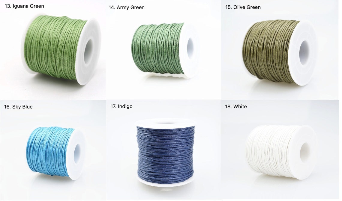 1mm Waxed Cotton Cord String 5m to 20m Jewellery Making - Etsy
