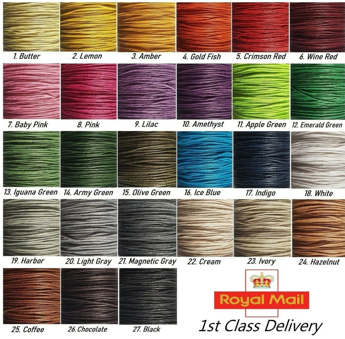 1mm Waxed Cotton Cord String 5m to 20m Jewellery Making - Etsy