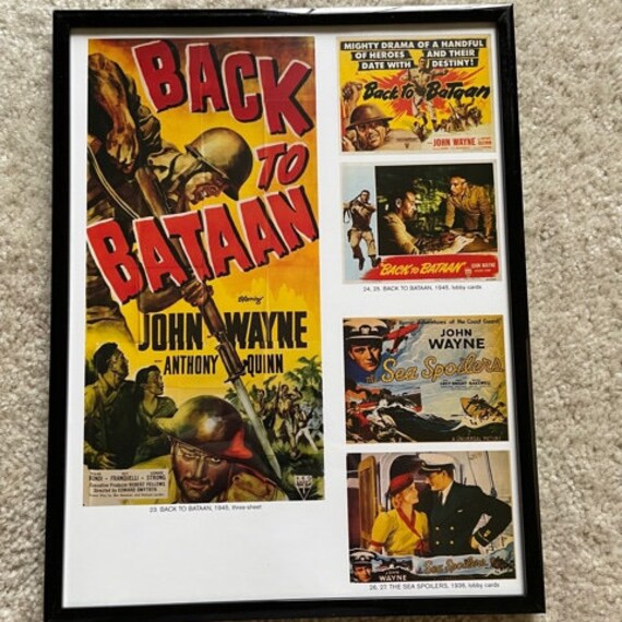 Framed Vintage Paper Poster Back to Bataan and Marx Bros | Etsy