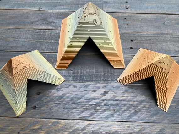 3D Printed 3 Pack Pyramid Reptile Hide Kit Golden Ombre | Etsy