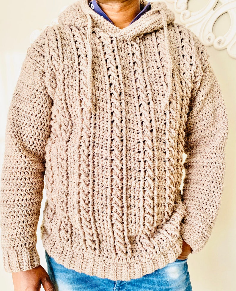 Crochet Hooded Sweater for Men “twin Flames” - Etsy