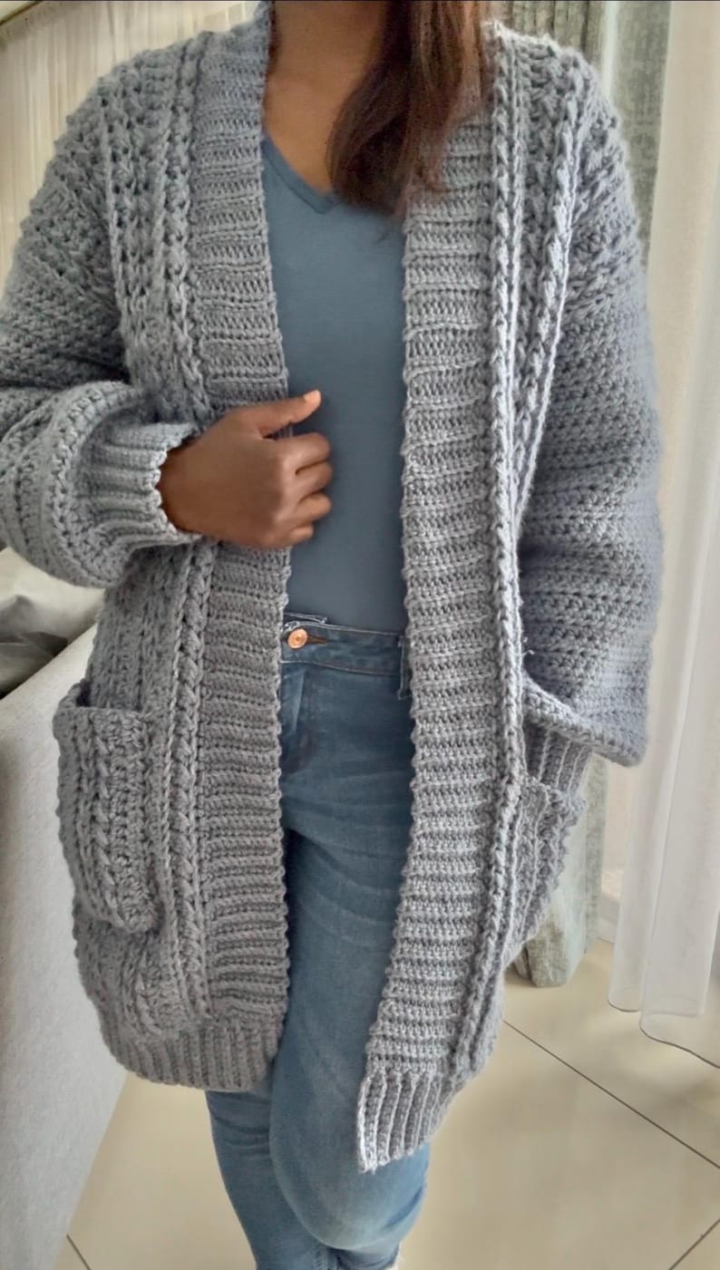 Crochet Warm and Cosy Winter Cardigan Written Pattern - Etsy