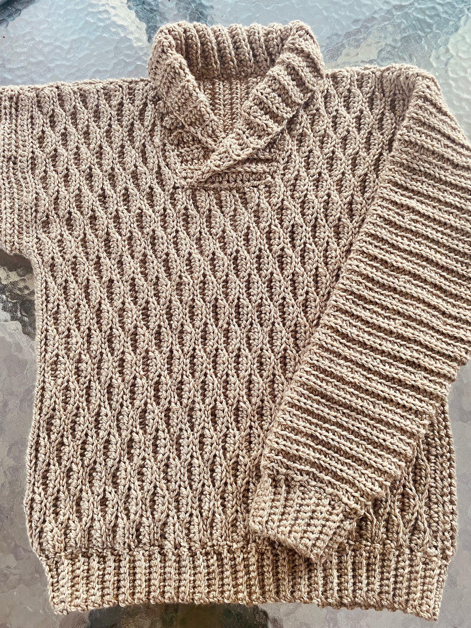 Crochet Sweater for Men “almond Ridge” - Etsy