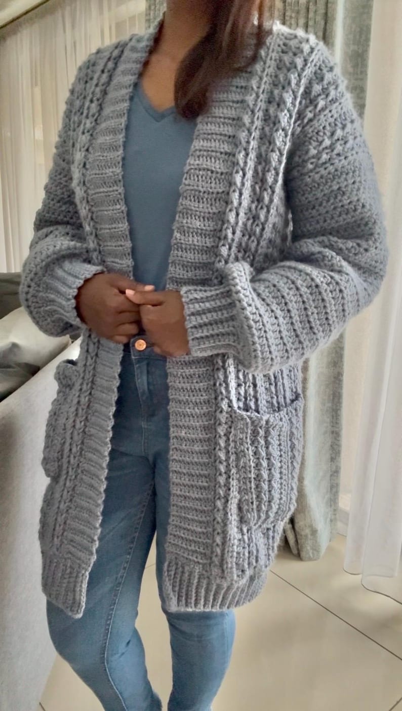 Crochet Warm and Cosy Winter Cardigan Written Pattern - Etsy